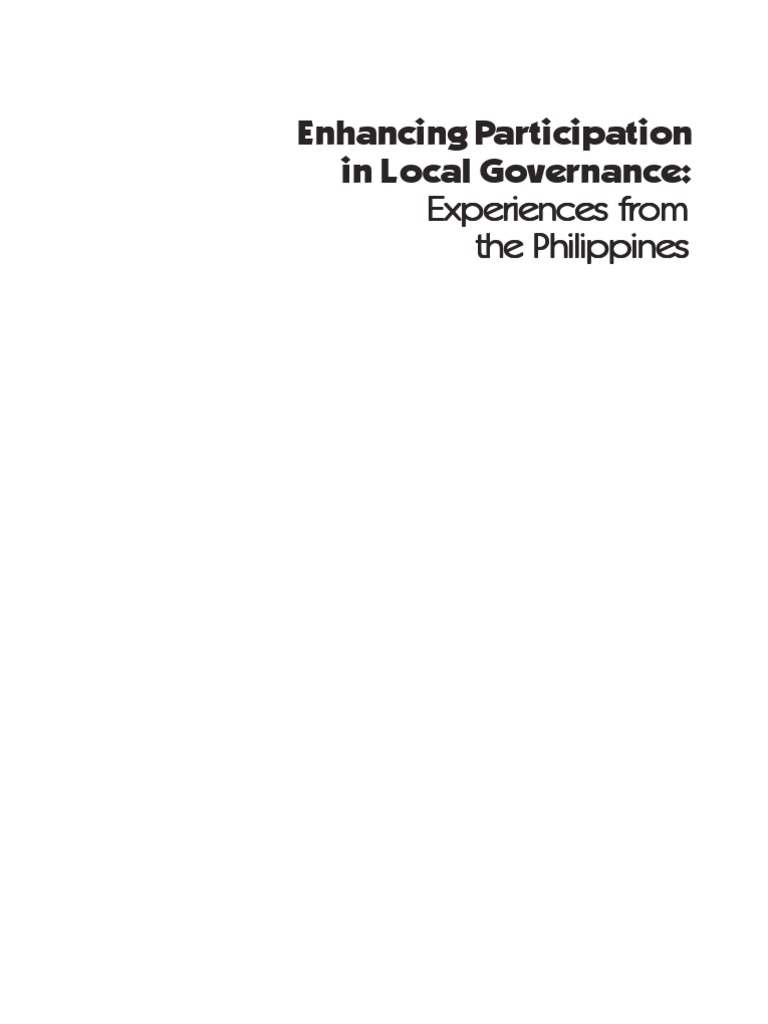 Enhancing Participation in Local Governance | PDF | Governance ...