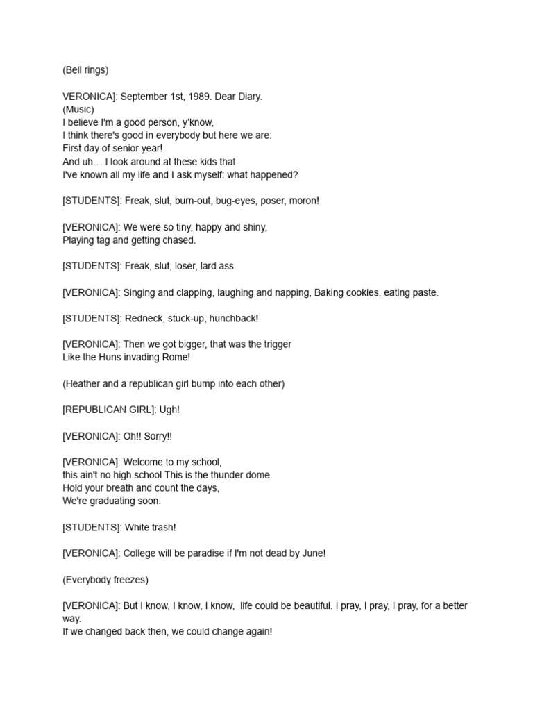 Heathers script | PDF