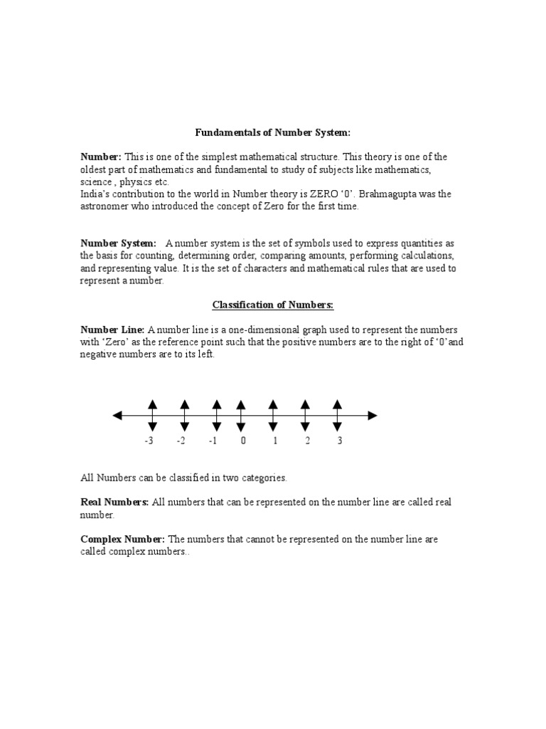 Fundamentals of Number System | Download Free PDF | Numbers | Real Number