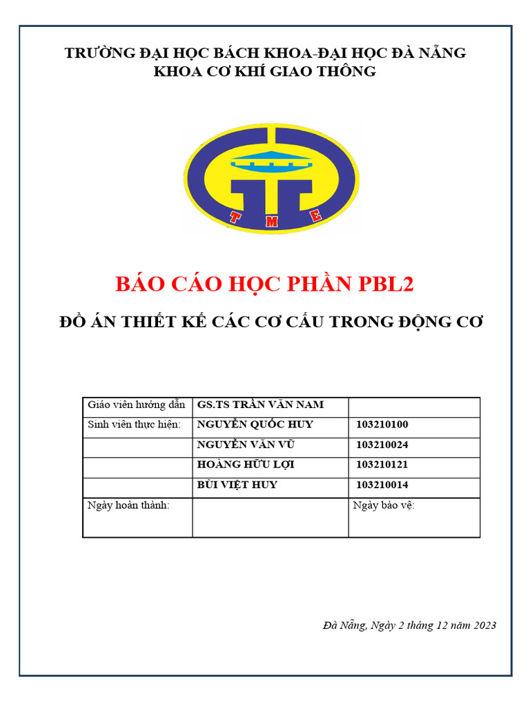 THUYẾT MINH PBL2 | PDF