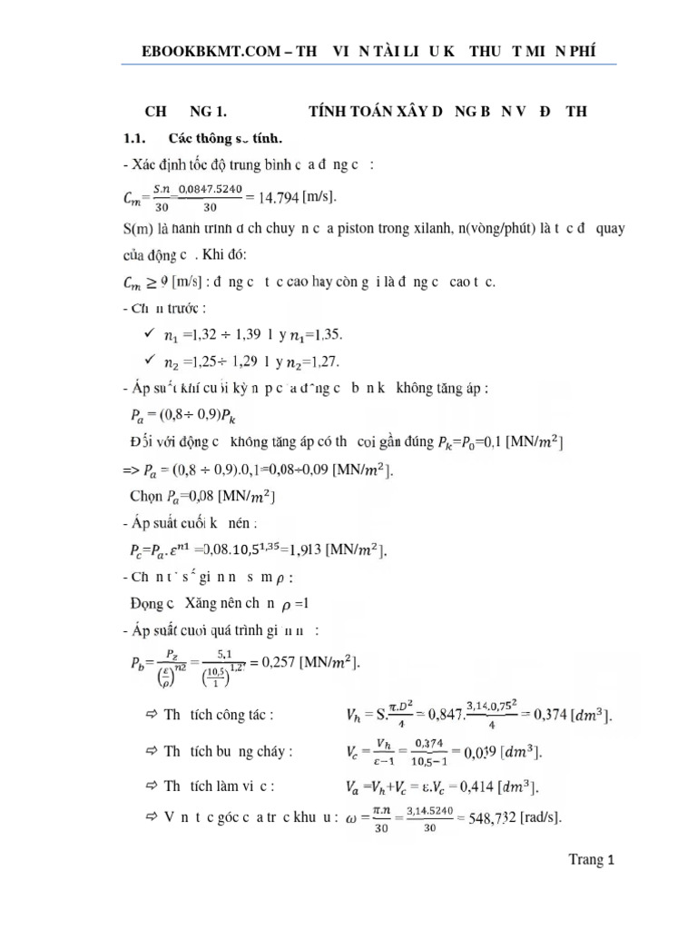 Tính toán thiết kế động cơ X14-0513 | PDF