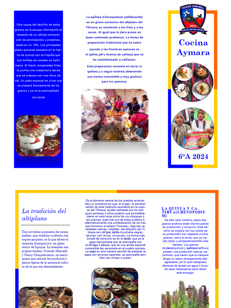 COMIDA AYMARA 6°A | PDF | Quinua | Cocinando