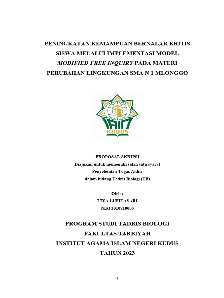 Proposal Skripsi | PDF | Karier & Perkembangan