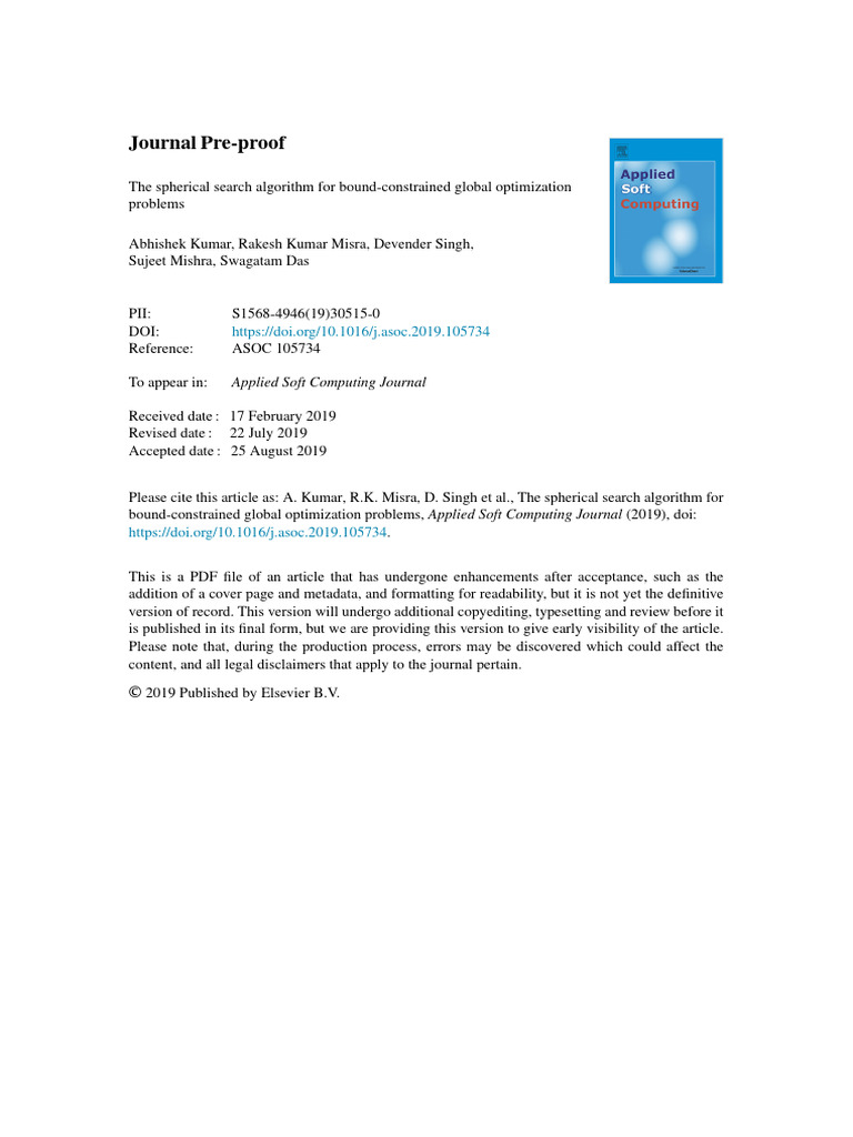 The Spherical Search Algorithm For Bound-Constrained Global ...