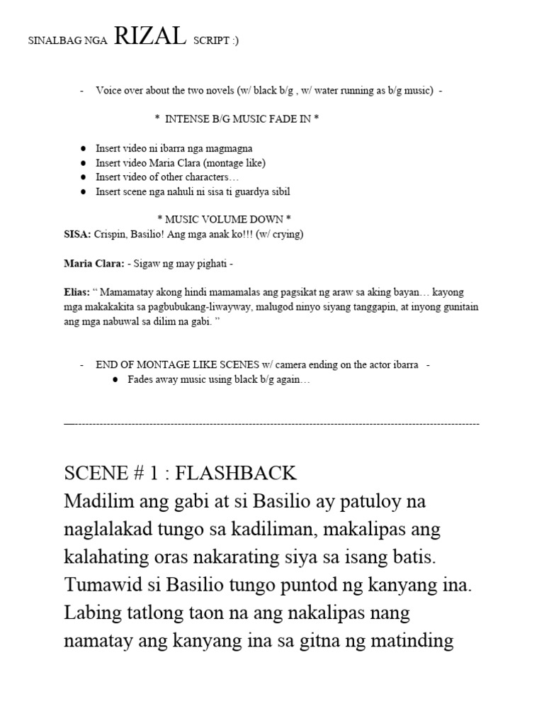 Rizal Script... | PDF