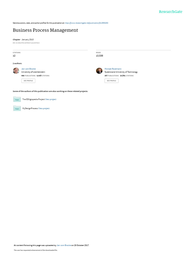 Business Process Management Overview | PDF | Business Process ...