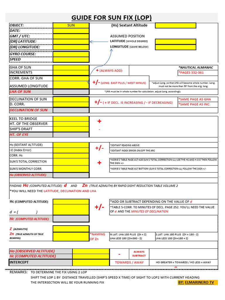 Sun Fix Lop | PDF | Longitude | Navigation