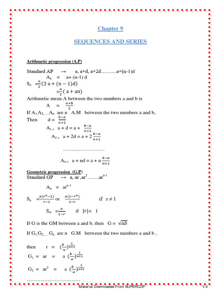 Chapter 9_ Sequences and series | PDF | Mathematics