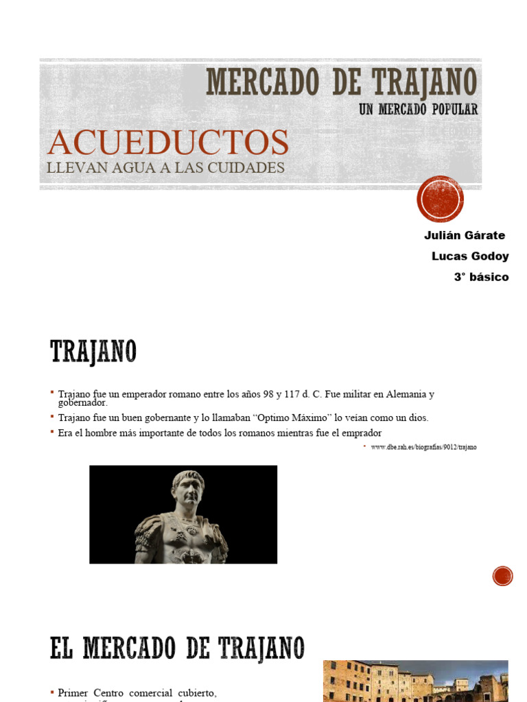 Mercado de Trajano y Acueductos PPT 3 Basico | PDF