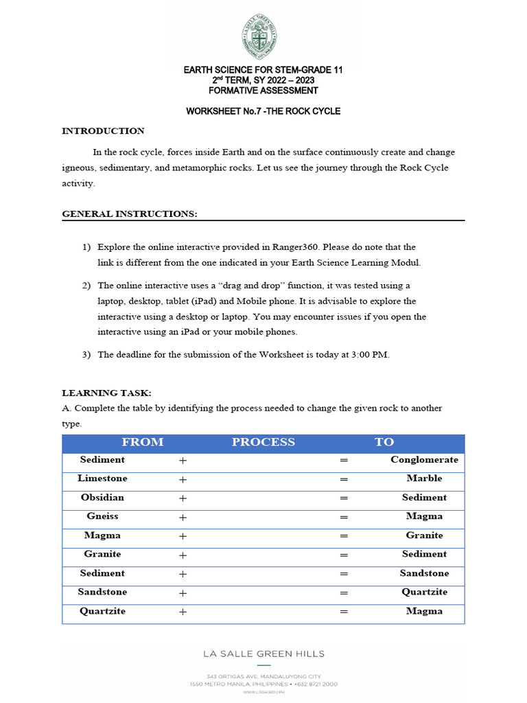 WS7-Rock Cycle | PDF