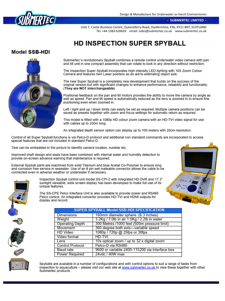 SB-HDI Inspection HD Spyball | Download Free PDF | Camera | Zoom Lens