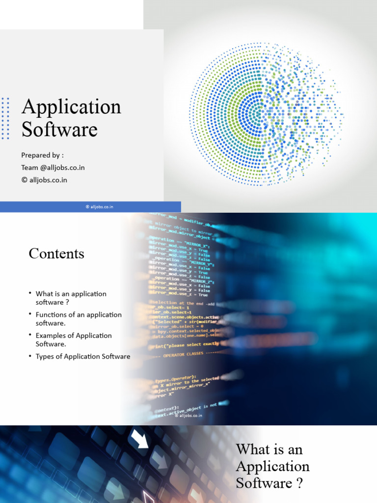 Application Software PPT by Alljobs - Co - .In | PDF | Application Software | Software