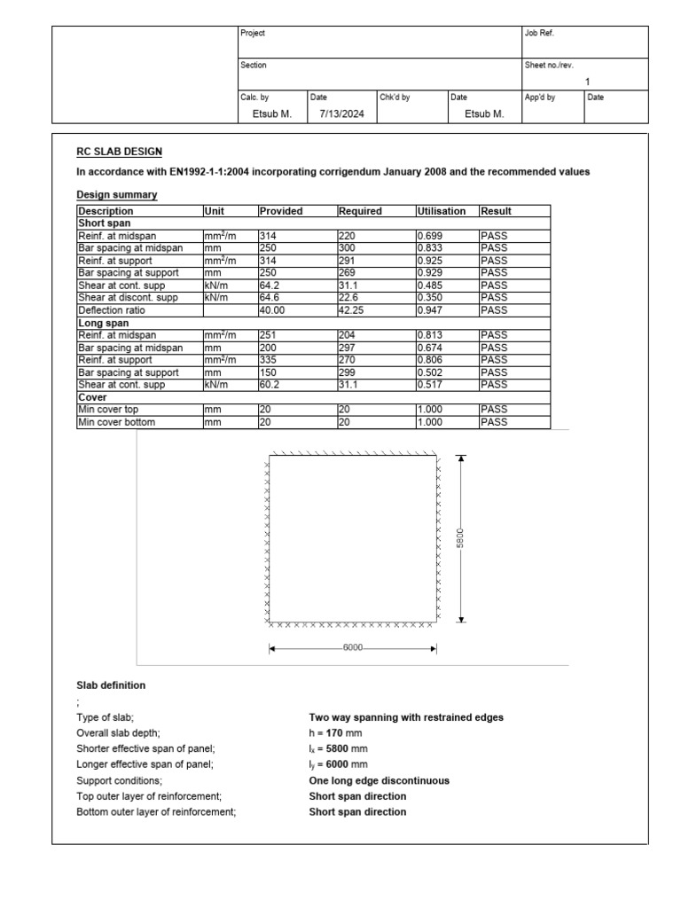RC Slab Design For G+5 Apartment Building | PDF | Materials | Building ...