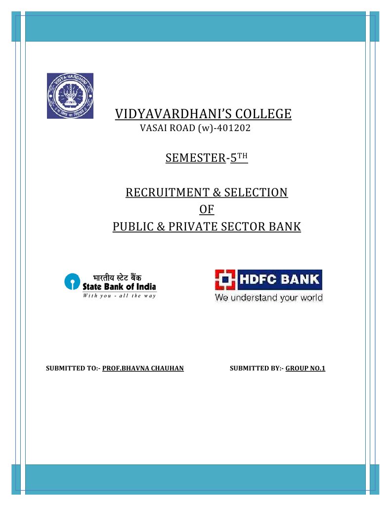 Recruitment and Selection Process of Public and Private Sector Banks: A ...