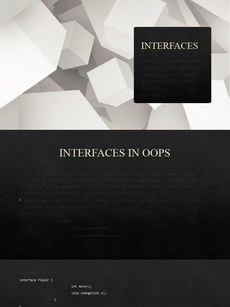 Interfaces Pdf Class Computer Programming Method Computer Programming