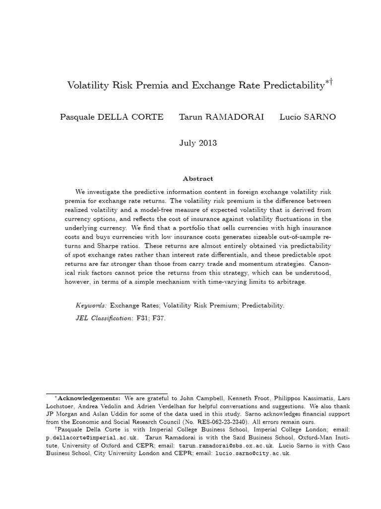 VRP New | PDF | Financial Risk | Option (Finance)