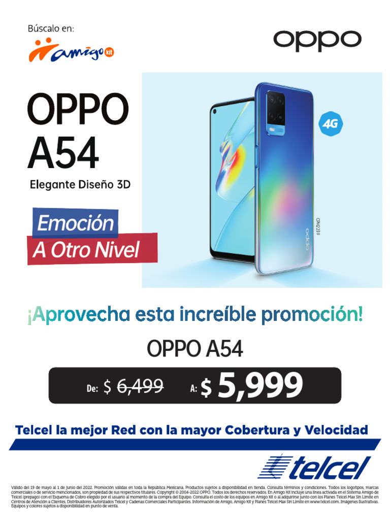 Promoción OPPO A54 en Telcel México | PDF