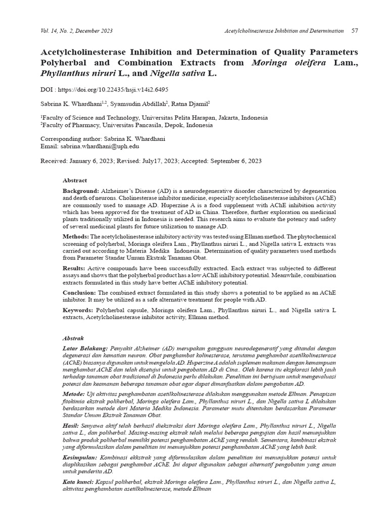 Artikel 2 - Vol 14 No 2 December 2023 | PDF | Polyphenol | Flavonoid