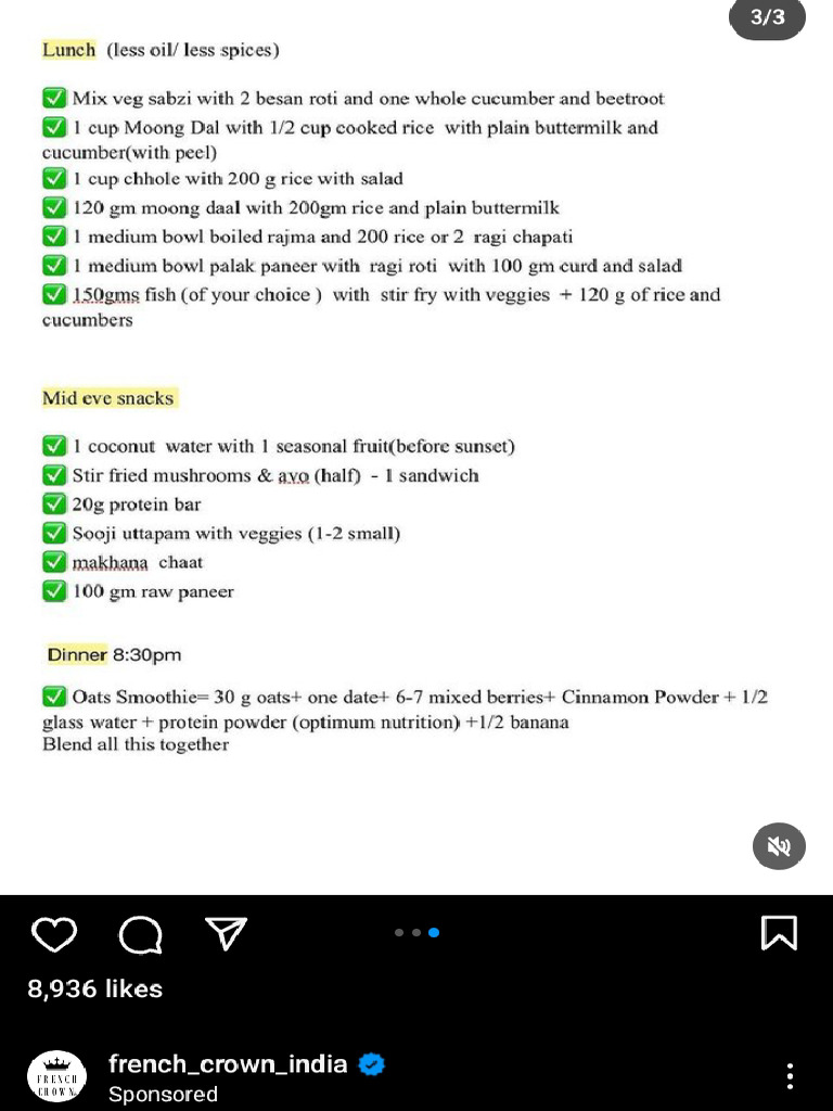Diet Chart 2 | PDF