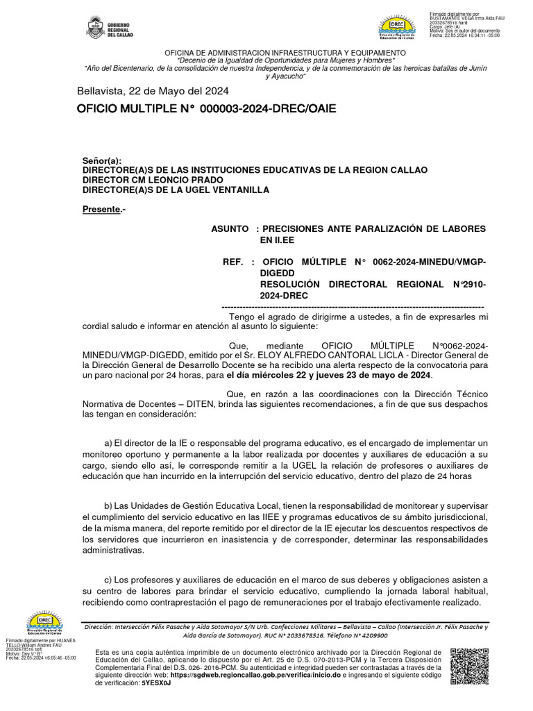Oficio Multiple 000003 2024 Oaie | PDF