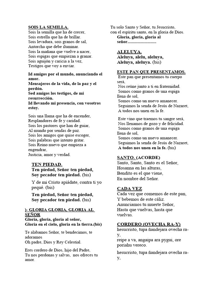 Canto Para Eucaristia Pdf Amor Creencia Religiosa Y Doctrina