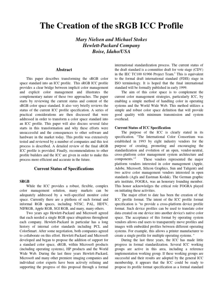 SRGB HP | PDF | Vision | Visual Perception