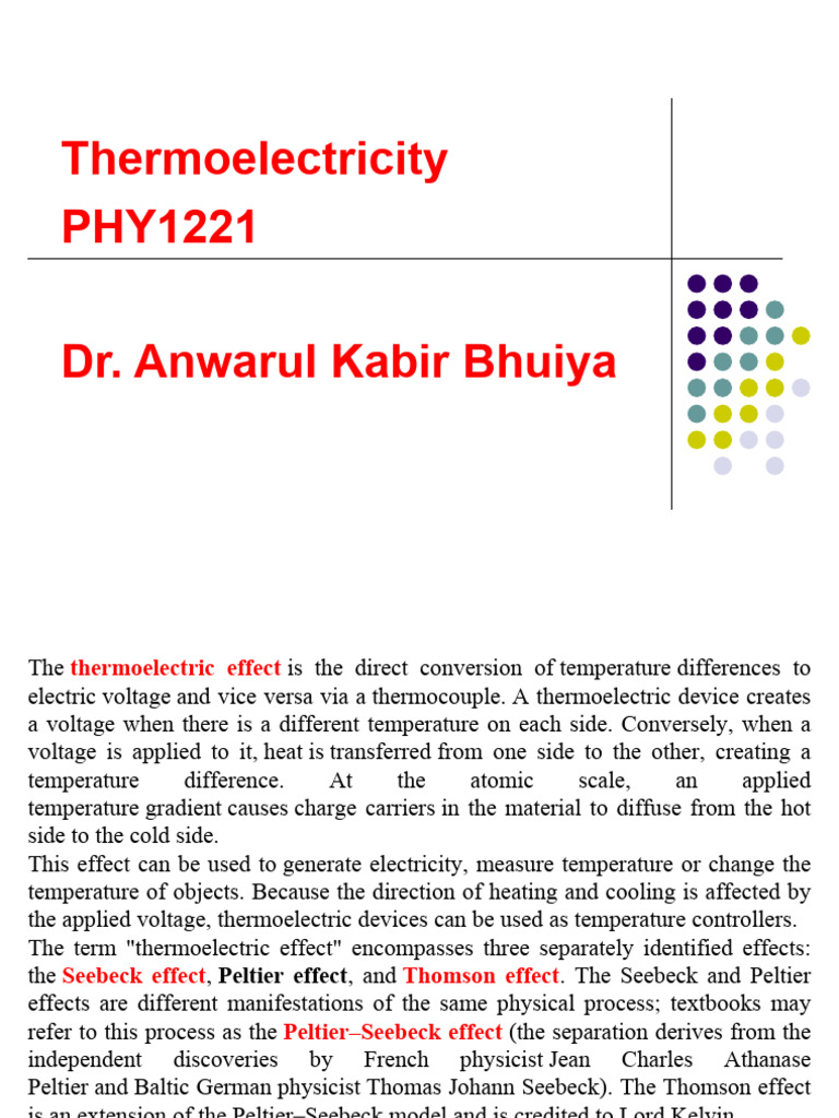 Thermoelectricity | PDF | Physical Sciences | Materials