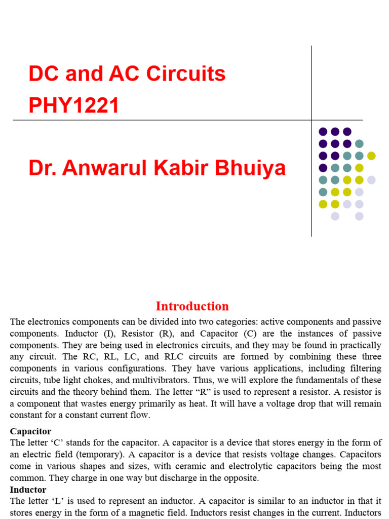 DC and AC Circuits | PDF | Electrical Network | Inductor