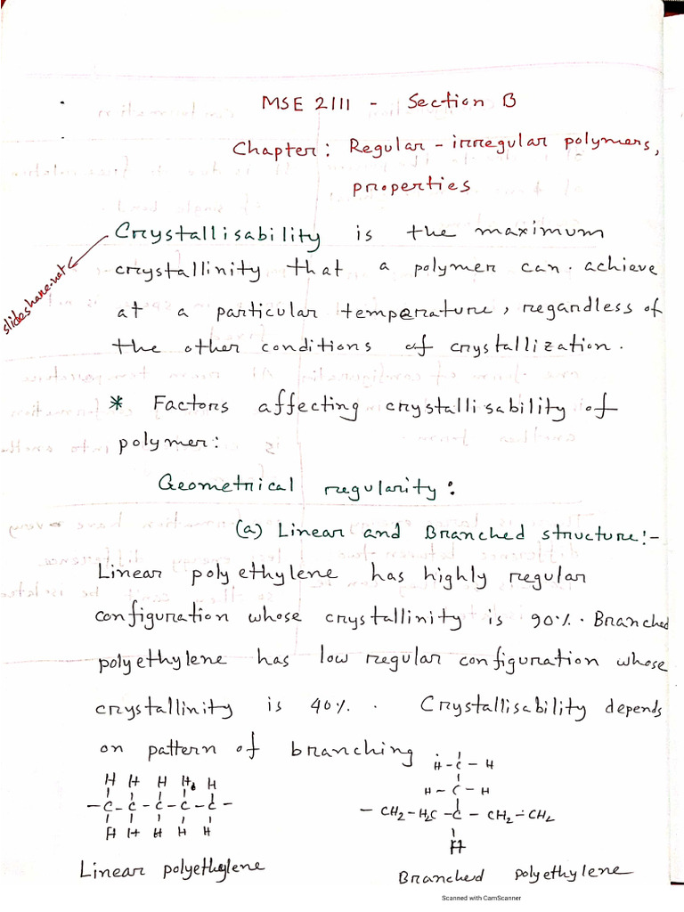Crystallinity of Polymers | PDF