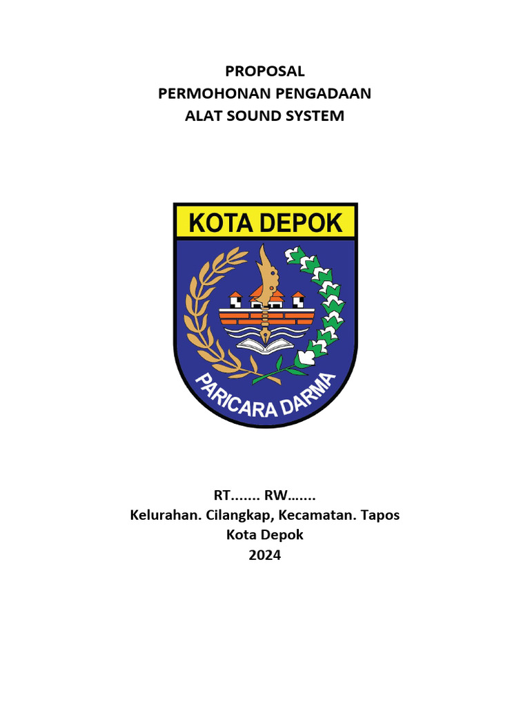 Proposal Pengadaan Sound System RT | PDF