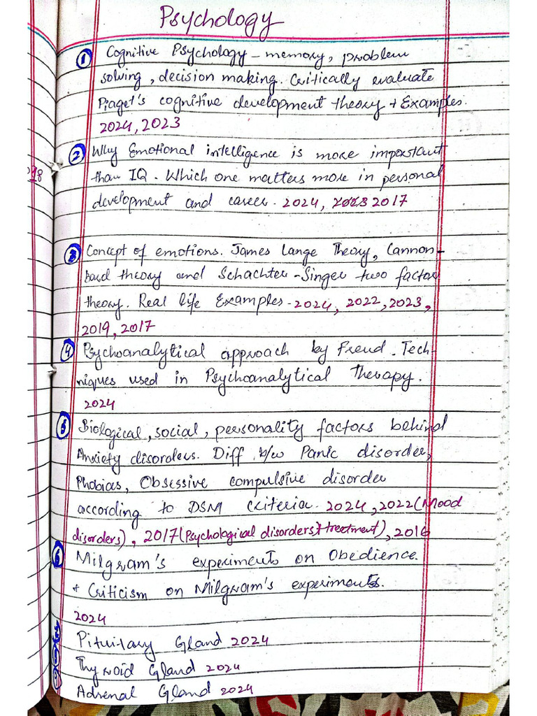 Psychology Past Papers | PDF