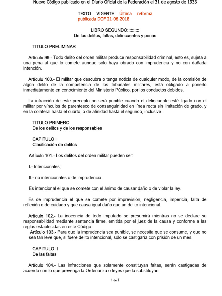 CÓDIGO DE JUSTICIA MILITAR | PDF