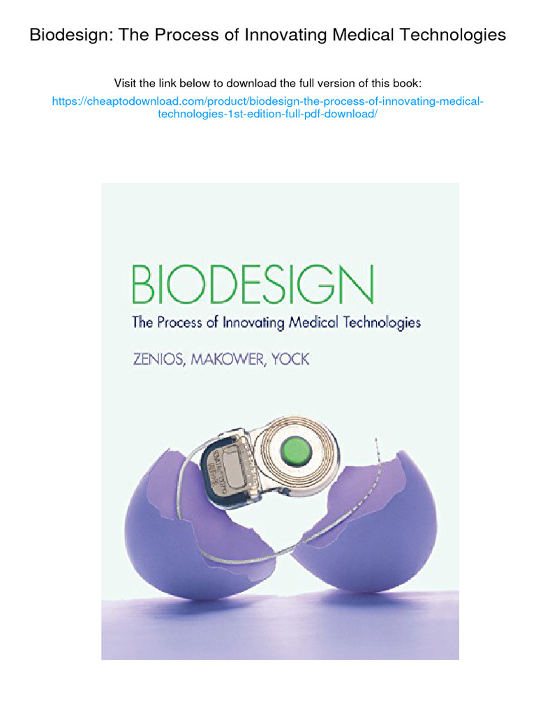 Biodesign: The Process of Innovating Medical Technologies. ISBN ...