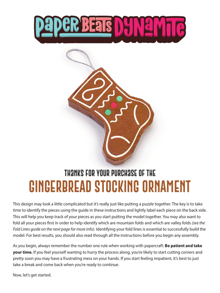 Gingerbread Stocking Ornament Guide | PDF | Adhesive | Industrial Processes