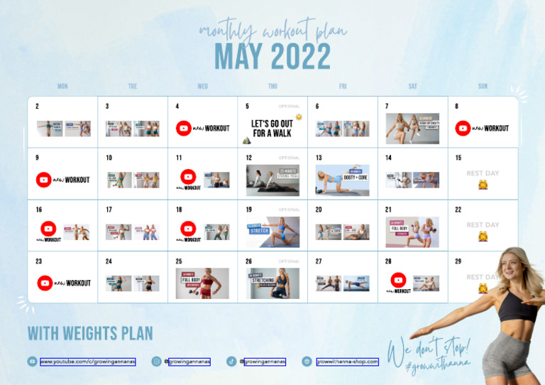 Growwithanna May Monthly Plan Weights Pdf
