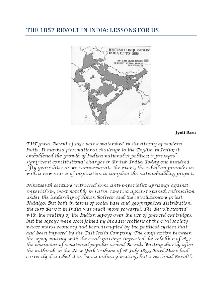 Revolt of 1857 | PDF | Indian Rebellion Of 1857 | Rebellions