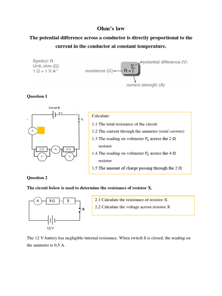 Electric Circuits Activities | PDF | Voltage | Resistor