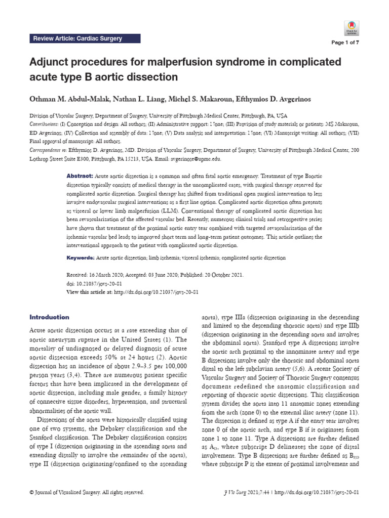 Abdul-Malak - 2021 - Adjunct Procedures For Malperfusion Syndrome in ...