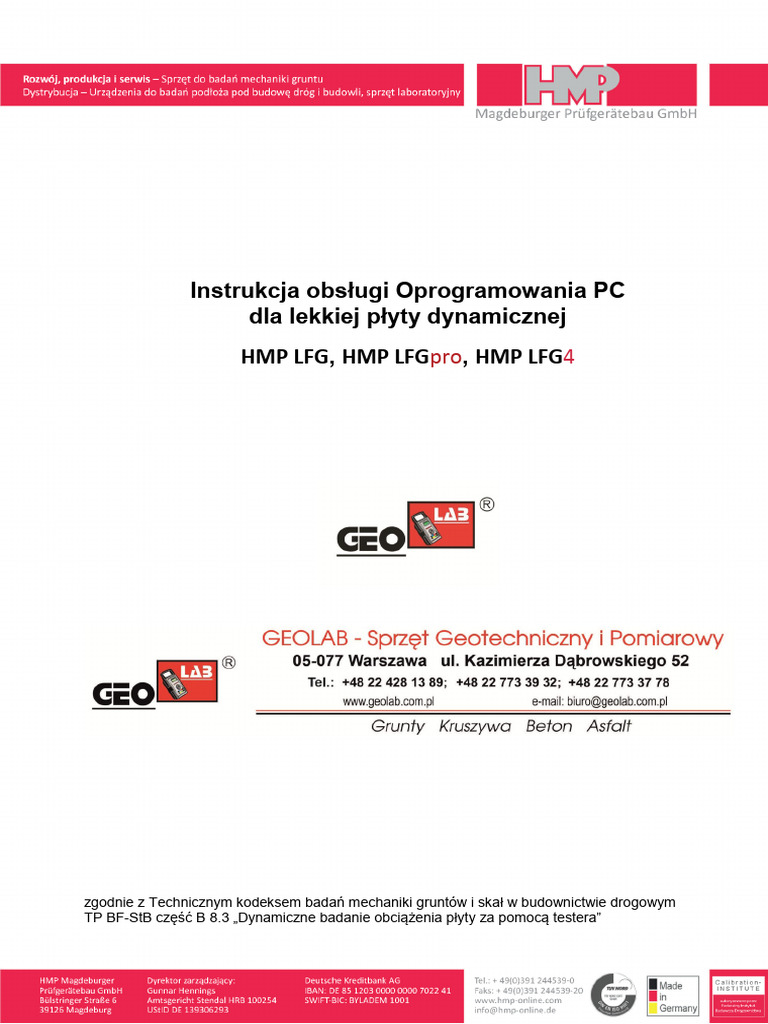Instrukcja Oprogramowania PC LFG LFG4 LFGpro 2023 PL | PDF