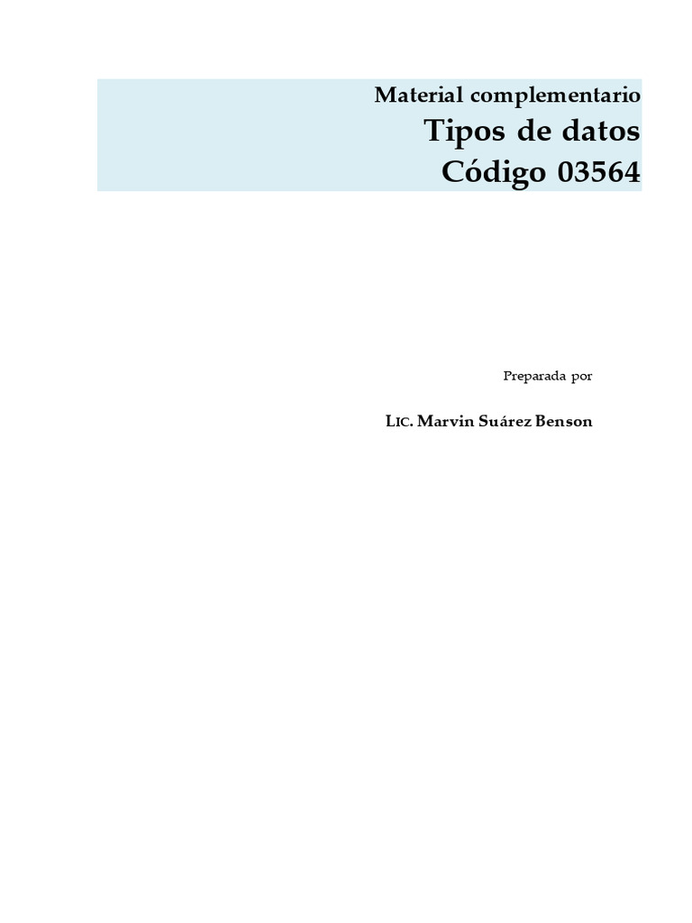 MCU2. Tipos de Datos | PDF | Python (lenguaje de programación) | Tipo de datos