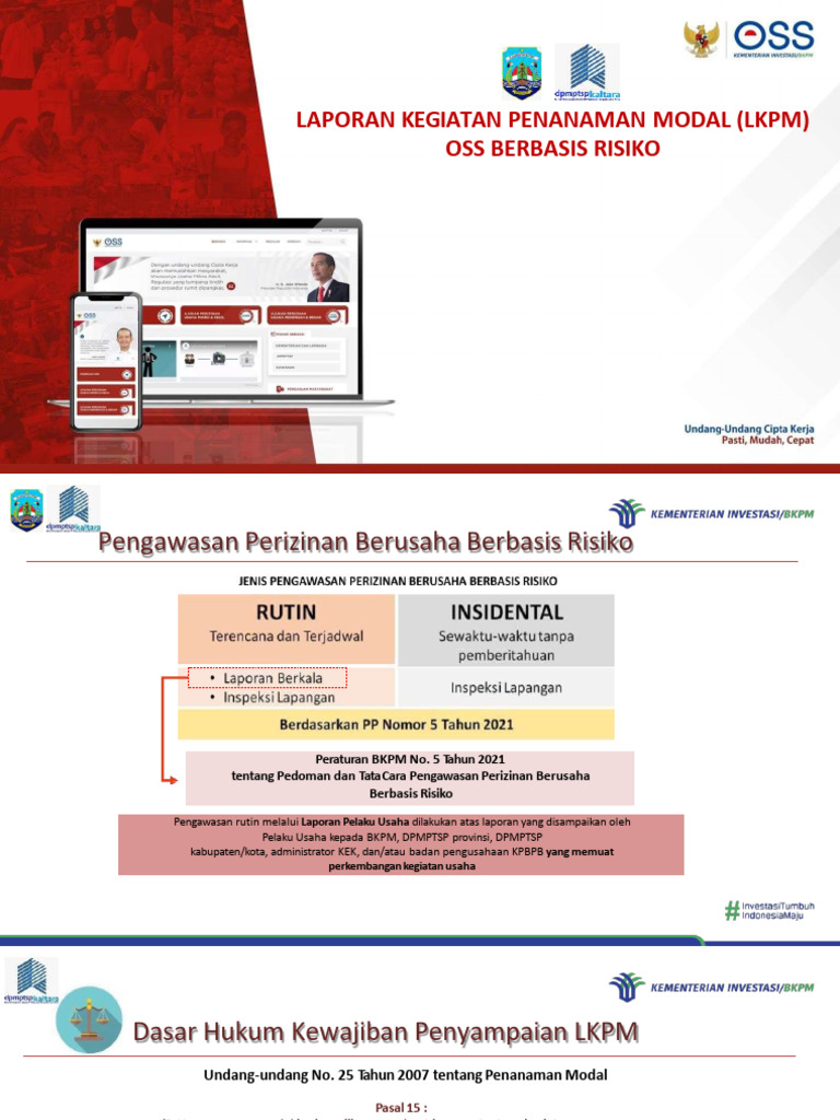 Paparan Sosialisasi LKPM Oss Rba | PDF | Bisnis | Pengelolaan Keuangan & Uang
