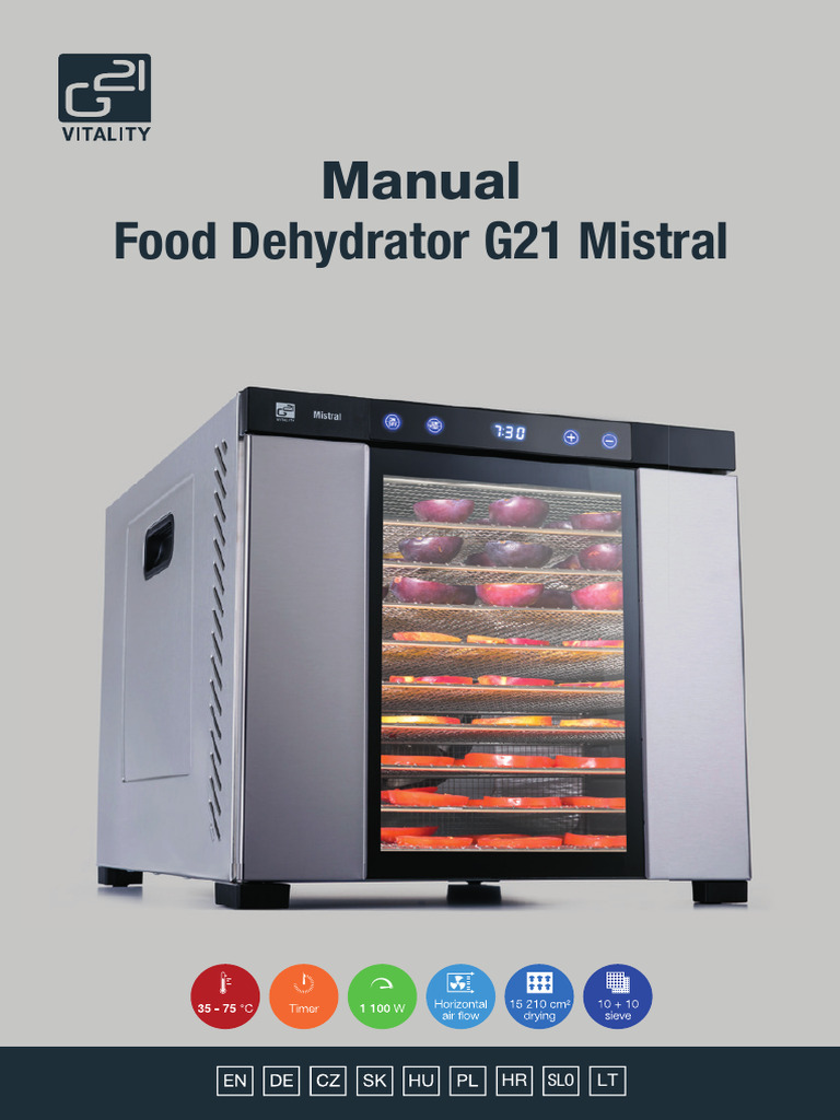 Manual Food Dehydrator G21 Mistral Web | PDF | Mains Electricity | Refrigerator