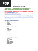 Aptitude Cheatsheet | PDF | Leak | Mathematics