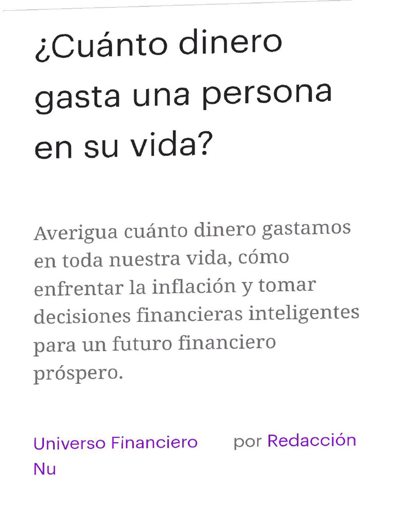 Cuánto Gasta Una Persona Promedio | PDF