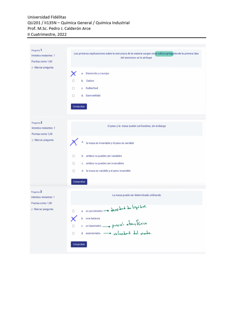 Practica de Examen - Ic2022 (Solution) | PDF | Química | Elementos químicos