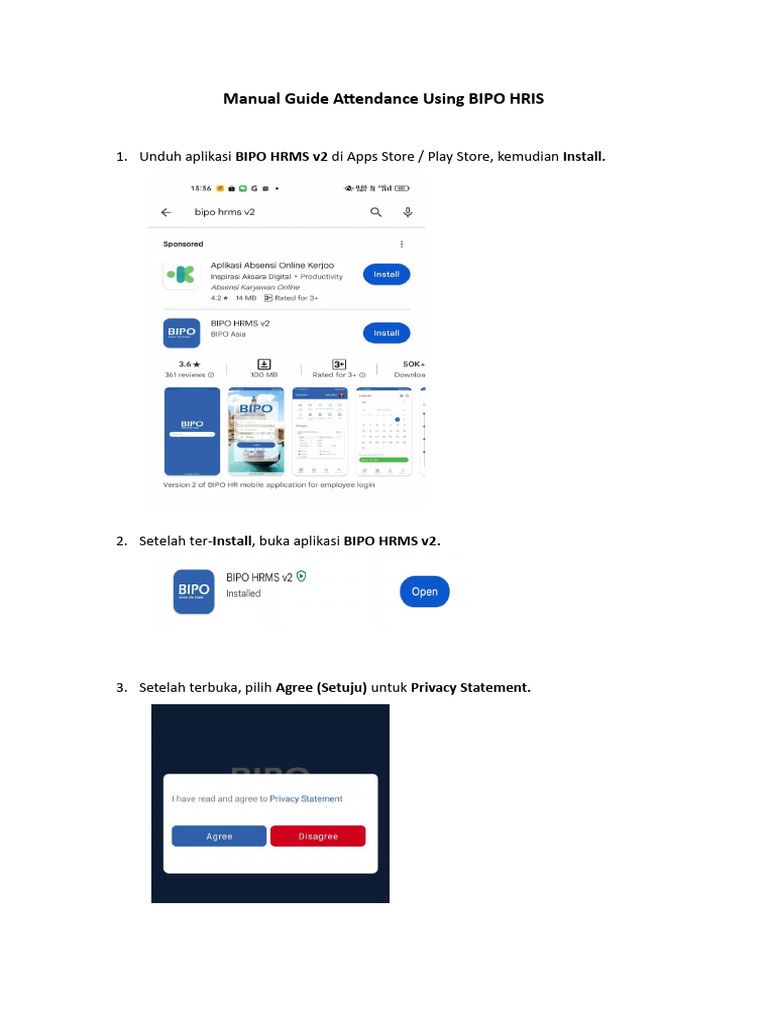 Panduan Absensi BIPO HRMS v2 | PDF | Karier & Perkembangan | Bisnis