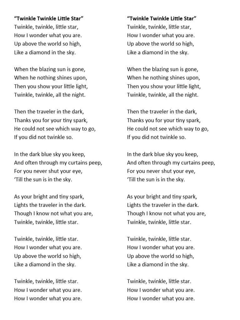 Twinkle Twinkle Little Star | PDF