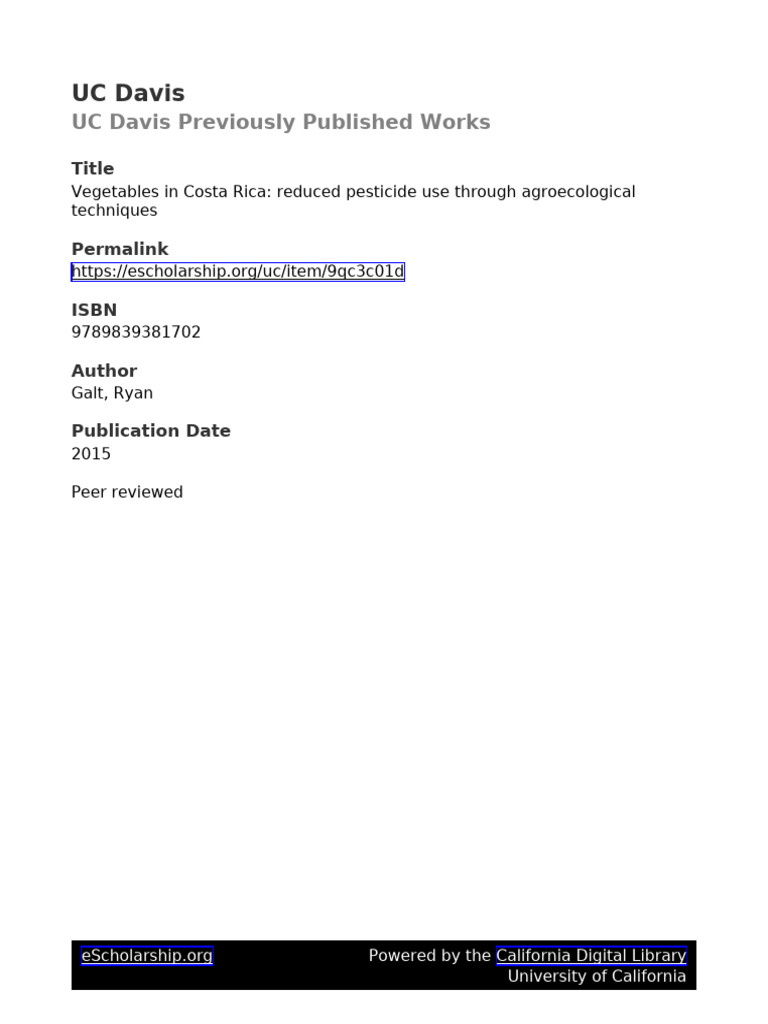 Vegetables in Costa Rica Reduced Pestici | PDF | Organic Farming ...