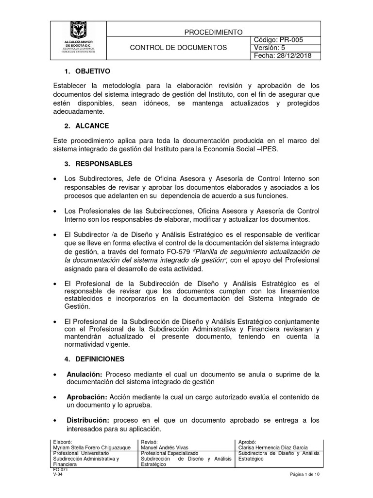 Pr 005 Control de Documentos.pdf.PDF | PDF | Sistema de información geográfica | Diseño