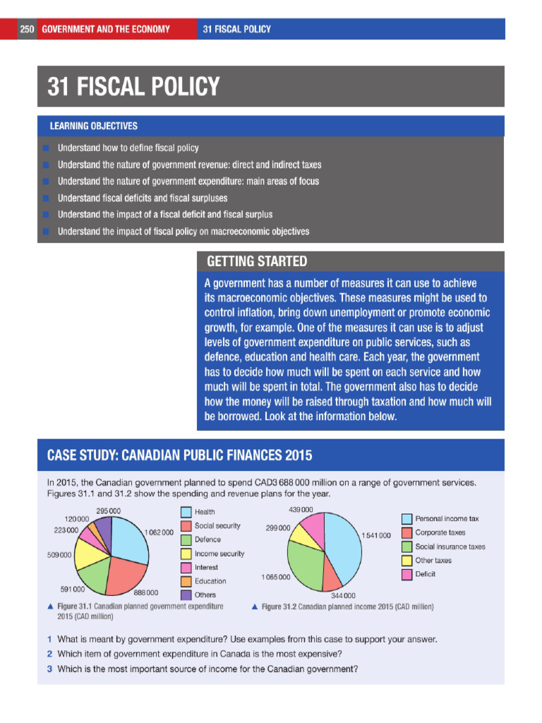 2.1.2a Fiscal Policy - Textbook | PDF | Taxes | Government Spending